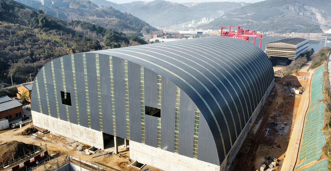 Long-Span Steel Frames for Power Plant Storage Sheds