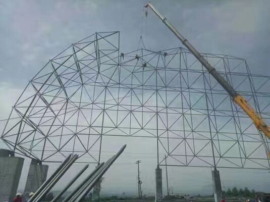 Industrial Long Span Roof Trusses stadium space frame roofing steel ...
